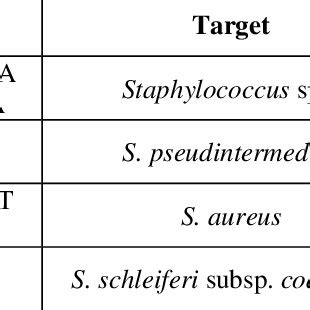 Staphylococcus Genus And Species Specific Primer Sequences Download Scientific Diagram
