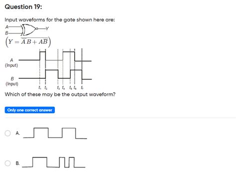 Question 19input Waveforms For The Gate Shown Here Areyaˉbabˉ