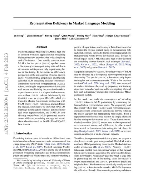 Representation Deficiency In Masked Language Modeling Deepai