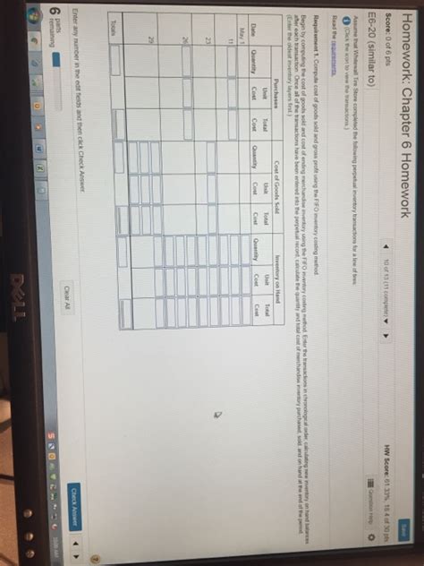 Solved Homework Chapter 6 Homework Score 0 Of 6 Pts E6 20