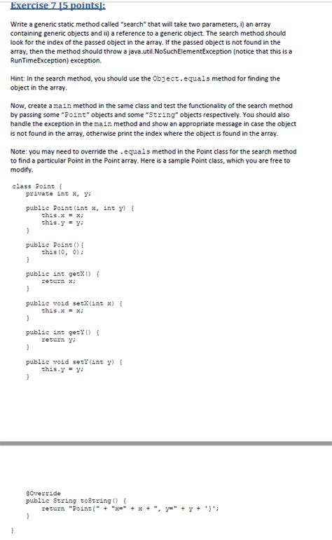 Solved Exercise 7 5 Points Write A Generic Static Method