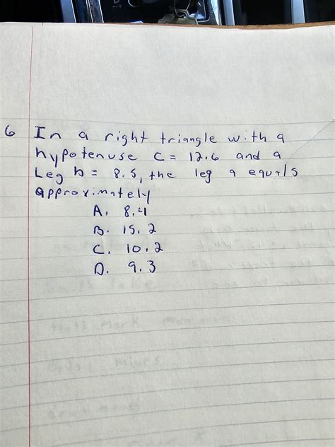 Solved In A Right Triangle With A Hypotenuse C And A Chegg Com