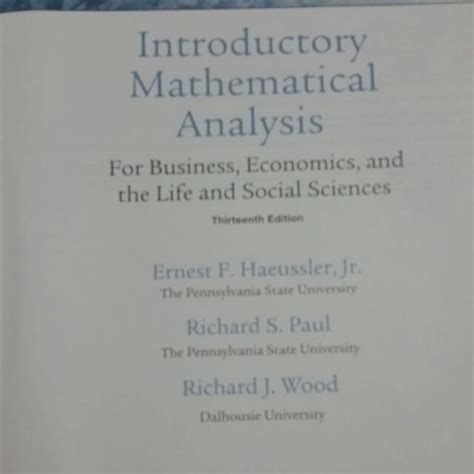 Introductory Mathematical Analysis Textbook Hobbies And Toys Books And Magazines Textbooks On