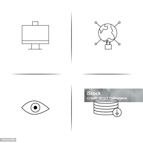 인터넷 보안 간단한 선형 아이콘 설정합니다 개요 벡터 아이콘 0명에 대한 스톡 벡터 아트 및 기타 이미지 0명 디자인 벡터 Istock