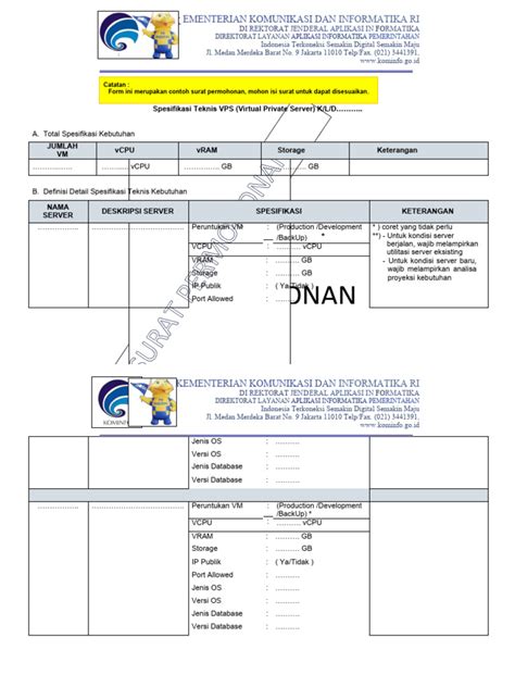 Spesifikasi Vps Kementerian Kominfo Pdf Komputer