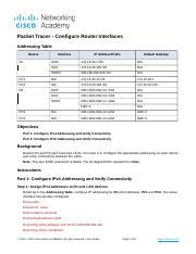 Configuring Router Interfaces For IPv And IPv Connectivity Course Hero