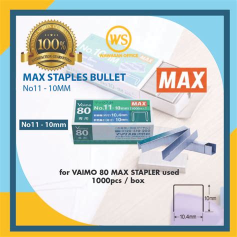 Max Staples No11 10mm For Vaimo 80 Stapler Stapler Bullet Ubat