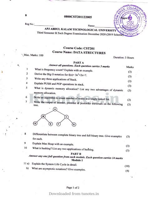 Ds Question Paper With Answer Pdf Pointer Computer Programming Computer Engineering