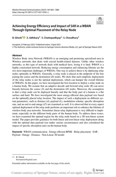 achieving energy efficiency and impact of sar in a wban through optimal