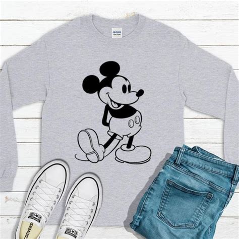 Mickey Mouse Adult Long Sleeve Shirt Etsy