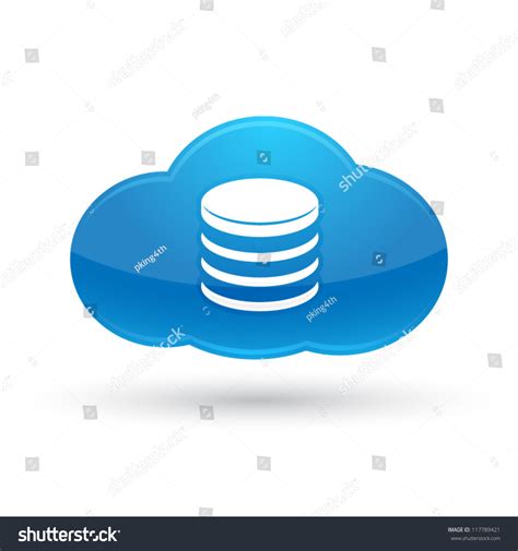 Cloud Database Icon Cloud Computing Concept Stock Vector Illustration