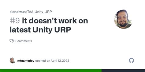 It Doesn T Work On Latest Unity URP Issue Sienaiwun TAA Unity URP GitHub