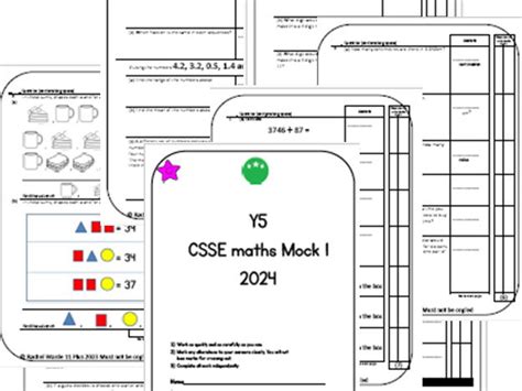 FREE SAMPLE CSSE STYLE Maths Mock Paper Teaching Resources