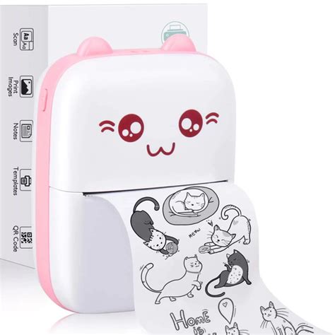 Portable Mini Printer Принтер для наклеек этикеток термо белый розовый купить на Ozon по
