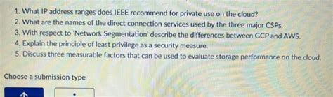 solved 1 what ip address ranges does ieee recommend for