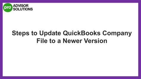 Update QuickBooks Company File Step By Step Guide
