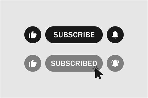 Premium Vector Subscribe Button With Like Icon And Notification Bell Icon And Mouse Cursor