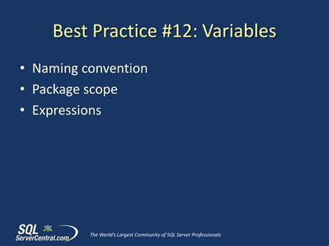 Ppt Top 10 Ssis Best Practices Powerpoint Presentation Free Download