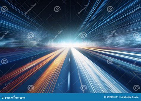 High Speed With Binary Code Numbers On Motion Blurred Path Or Track