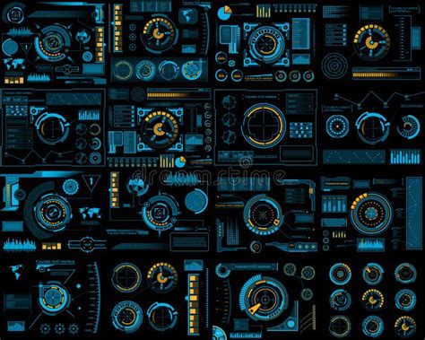 Creative Vector Illustration Of Hud Interface Elements Set