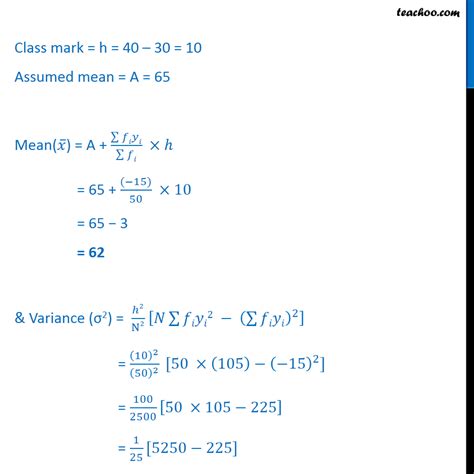 Example Calculate Mean Variance Standard Deviation