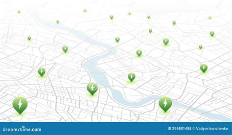Location Ev Charging Station Location Mark On Gps Navigation Map Poi Fast Supercharger Station