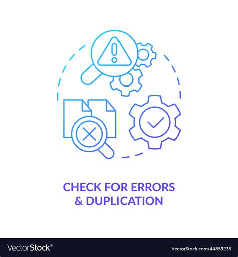 check for errors and duplication blue gradient vector image