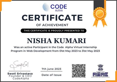 nisha kumari on linkedin internshipprogram certificate thankyou codealpha internship intern…