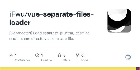 github ifwu vue separate files loader [deprecated] load separate js css files under