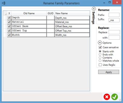 Revit Parameter Organizer Family Parameters Change Renamer RevitNetAddinWizard