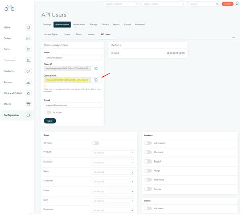 Creating An Api User Omnium