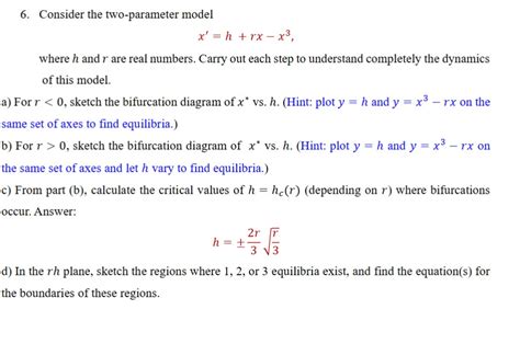 Consider The Two Parameter Modelxhrx X3where H