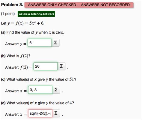 Solved Problem 3 Answers Only Checked Answers Not