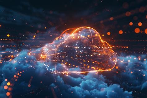 Premium Vector Digital Cloud Computing Big Data Online Service