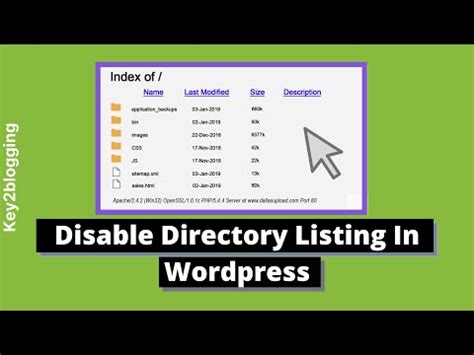 How To Disable Directory Listing In WordPress Website Updated Key2Blogging