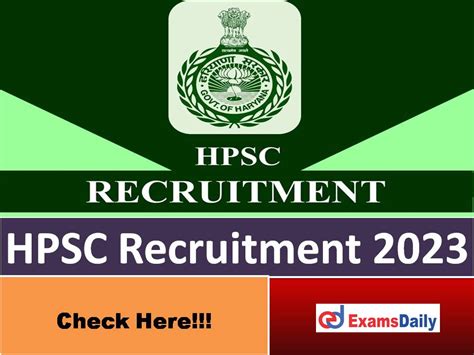 Hpsc Recruitment 2023 Notification Out Degree Qualified Candidates