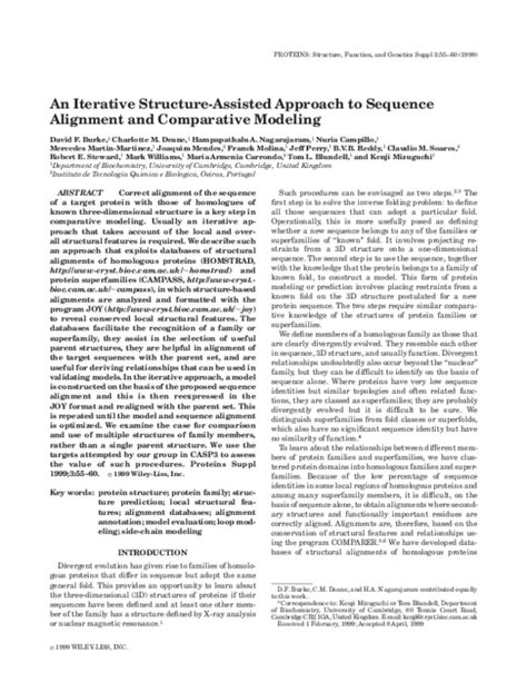 Pdf An Iterative Structure Assisted Approach To Sequence Alignment And Comparative Modeling