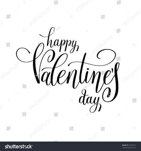Happy Valentines Day Handwritten Lettering Holiday Stock Vector