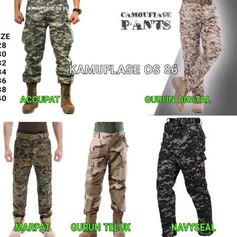 Jual New Stock Celana Panjang Army Cargo Pdl Loreng Gurun Maat Accupat Navy Seal Gurun Pasir