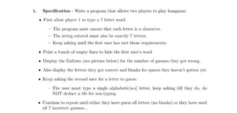 Solved 1 Specification Write A Program That Allows Two Chegg Com