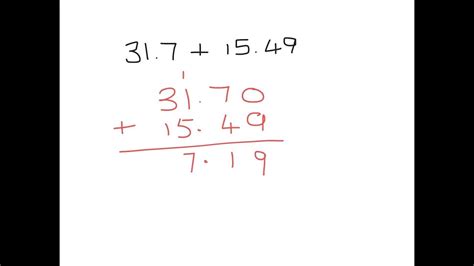 Add Decimal Numbers Youtube
