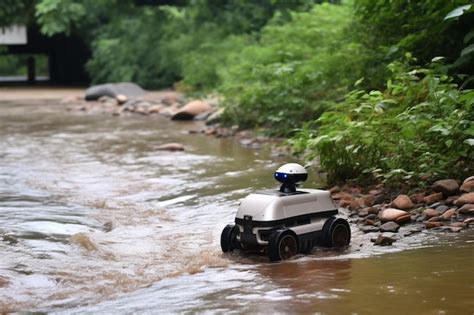 Autonomous Robots Managing Flood Control Systems Premium Ai Generated