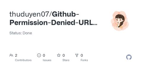 Github Thuduyen07github Permission Denied Url 403 Status Done