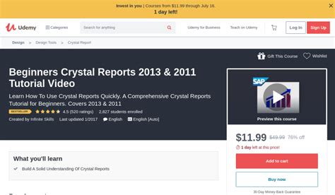 4 Best Crystal Reports Courses Classes And Tutorials Online