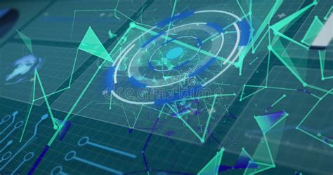 Image Of Network Of Connections Over Scan Scoping Stock Illustration Illustration Of Analysis