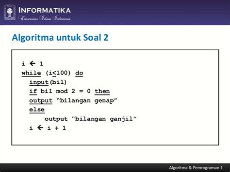Contoh Soal Algoritma Pemrograman Dan Penyelesaiannya