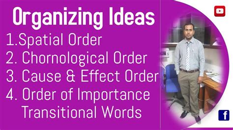 Organizing Ideas Spatial Order Chronological Order Cause And Effect Order Order Of