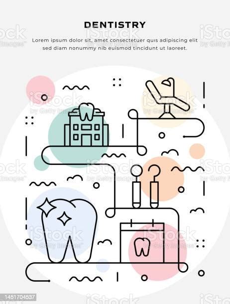 포스터 전단지 웹 배너 템플릿에 대 한 치과의 얇은 선 그림 X 레이에 대한 스톡 벡터 아트 및 기타 이미지 X 레이 각경 건강관리와 의술 Istock