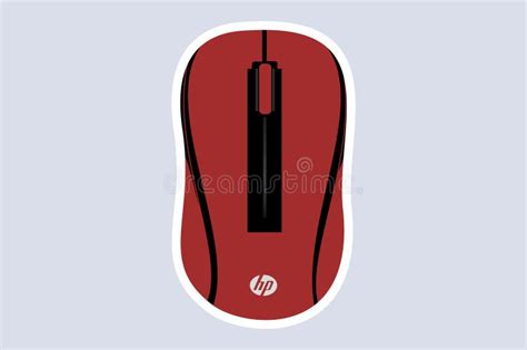 Computer Mouse Sticker Vector Illustration Science And Technology Object Icon Concept Stock