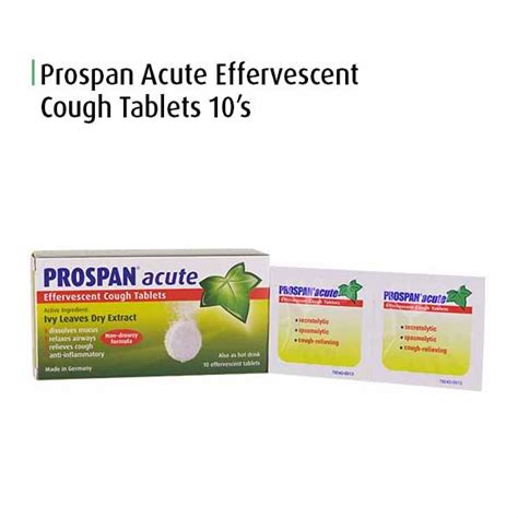 [prospan Acute Effervescent Tablets 10s] Unique Ivy Extract Ea 575 Effective Against